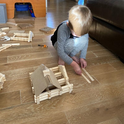 250 Piece Handmade 'lincoln Logs' Extra Large Set - Etsy