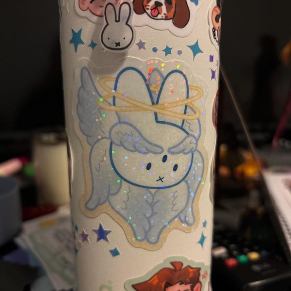 Tired Grumpy Frog Sticker Awake but at What Cost Original Sparkle Vinyl ...