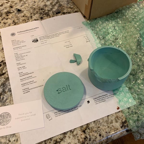 Concrete Salt Pepper Sugar Bowls, Salt Cellar With Lid, Spice Bowl ...