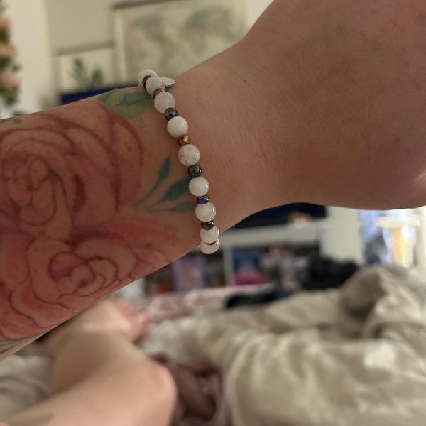 Moon Child Bracelet | Moonstone + Hematite | Dreams + Intuition | 6mm ...