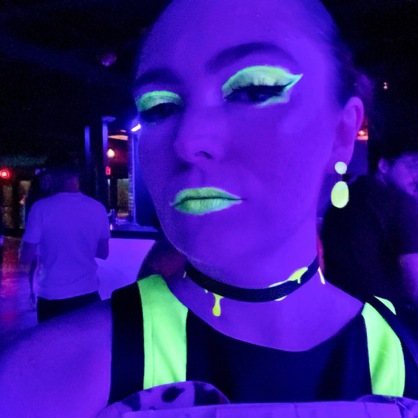 Ripples Rubber Spike Choker (UV Reactive, Necklace, Artwear, Rave ...