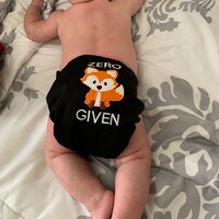 Zero Fox Given Cloth Diaper Embroidered Cloth Diaper Funny Baby Cloth ...