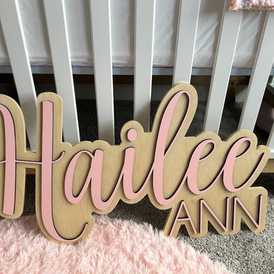 Personalized 3D Nursery Baby Name Sign Custom Wood Name Plaque ...