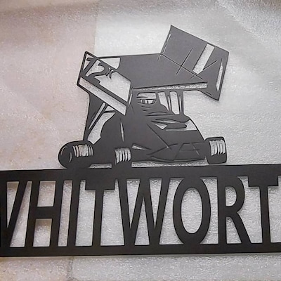 Race Car Custom Name Metal Sign, Race Car Sign, Dirt Track Racing Sign ...