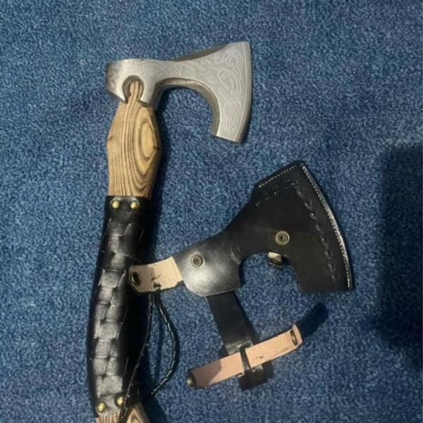 Valkyrie Axe With Personalized Engraved Wooden Box, Hand Forged ...