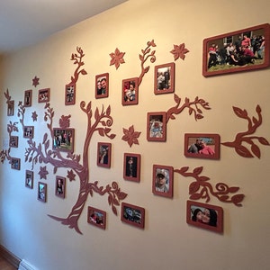 Wooden Family Tree With 23 Picture Frames 83x63in / 210x160cm ...