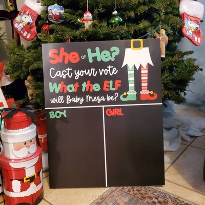 What the Elf Gender Reveal Sign, What the Elf Will It Be Gender Reveal ...