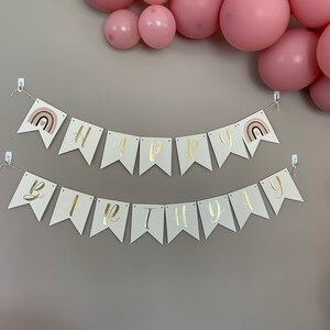 Boho Rainbow Happy Birthday Banner, Boho Rainbow Birthday Party ...