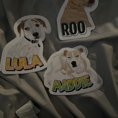 Personalized Dog Stickers Hand Drawn Custom Pet Sticker, Custom Dog ...