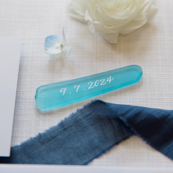 Sea Glass Table Numbers With Acrylic Stands - Etsy