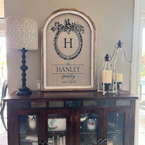 Monogram Wall Art Arch Window Frame Personalized Gift Custom Farmhouse ...