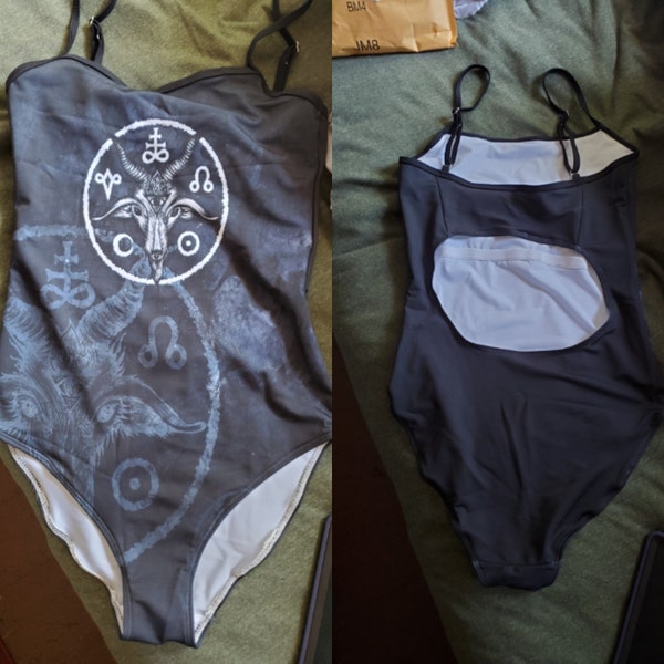 Goth Women's Swimsuit. Satanic Baphomet Witchy Wiccan One-piece ...