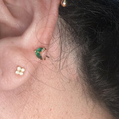 Threadless Push Pin Flat Back Labret 16G/18G/20G Stud Earrings Titanium ...