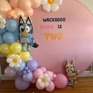 Bluey Number Balloon Tower Giant 32 Inch Light Blue Balloon Structure ...