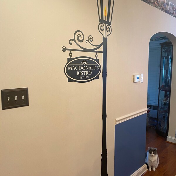 Gas Lamp Post Wall Decal With Personalized Sign K584 - Etsy