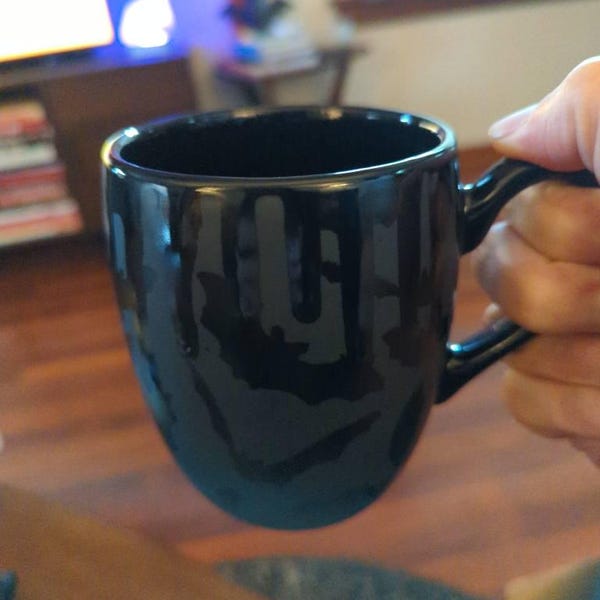 Gothic Bat Mug, Large Mugs, Matte Black Bats, Tea Coffee Lover, Xmas ...