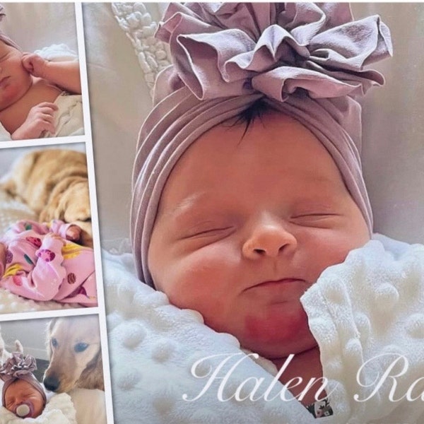 Baby Turban Hat, Baby Girl Turban, FLOWER Baby Turban,baby Stretchy Hat ...