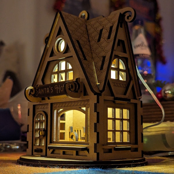 Santa Claus House - Laser Cut File, SVG Plan for Glowforge and Cutting ...