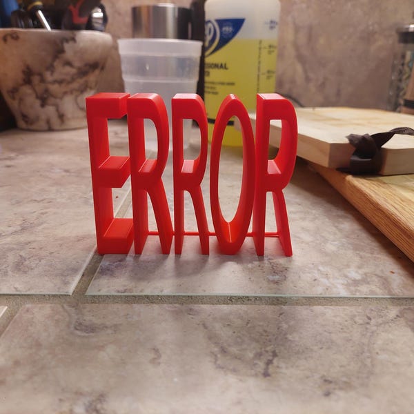 GMOD Source Error Prop | 3D Printed Garry's Mod Developer Error Replica ...