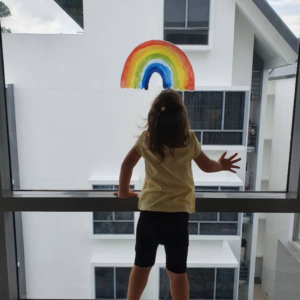Watercolour Rainbow Window Sticker, Rainbow Window Decal, Rainbow Room ...