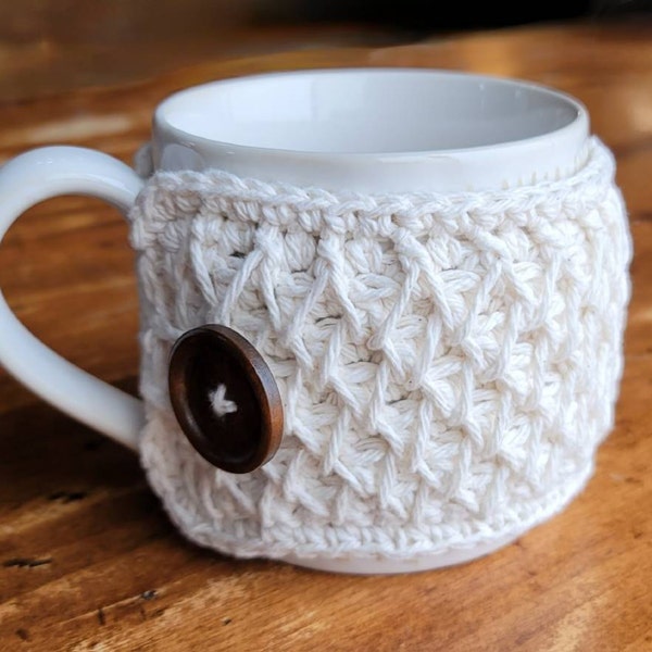 Honeycomb Mug Cozy Pattern | Crochet Mug Wrap | Mug Warmer Crochet ...