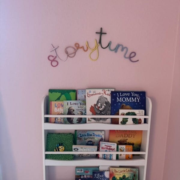 Curved Pastel Colours Storytime Wall Sign for Nursery , Kids Room ...