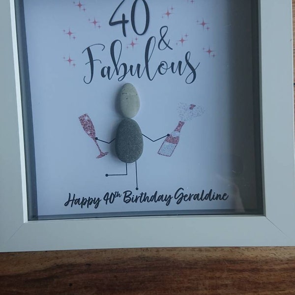 Personalised Birthday Pebble Art Gift - Handmade Milestone Birthday ...