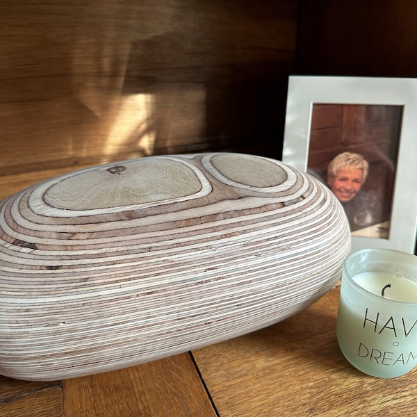 Extra Large Pebble Urn - Wooden, Handcrafted, Unique-a Beautiful Pebble ...