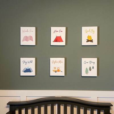 Camping Themed Nursery Gallery Wall Set, Camping Kids Wall Art ...