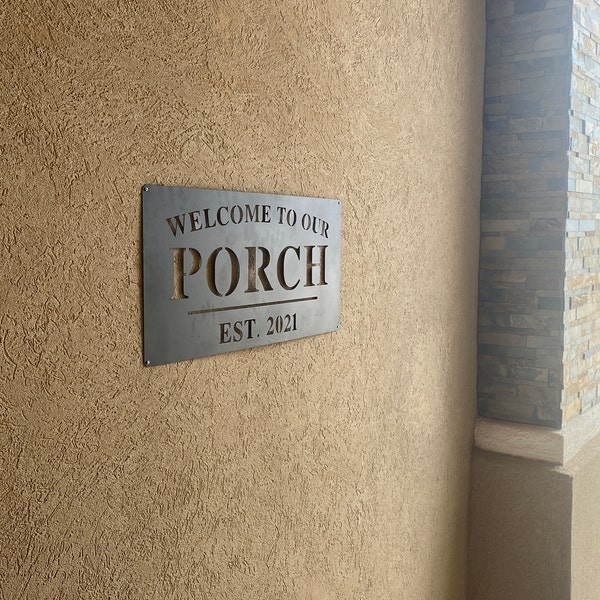 Welcome to Our Porch Sign, Personalized Porch Name Sign, Outdoor Patio ...
