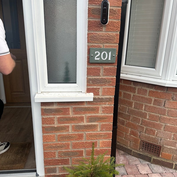 Handcrafted Green Slate House Number: Engraved Sign, Welsh Made - Etsy UK