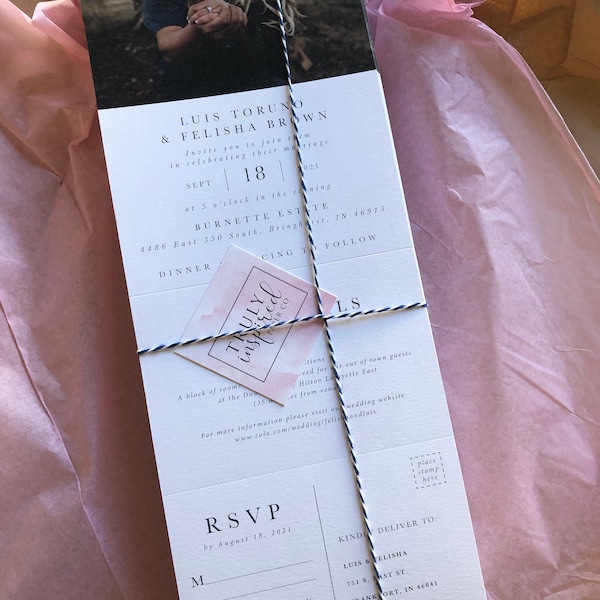 Tri Folding Wedding Invitation, Tri Fold Invite, Minimal Wedding ...