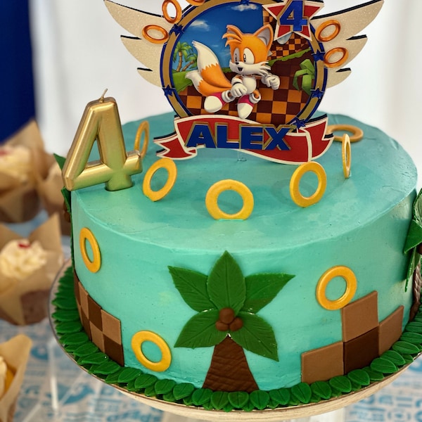 3D Sonic the Hedgehog Cake Topper: Birthday Party Decor - Etsy