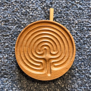 Handcrafted Solid Wood Handheld Meditative Cretan Labyrinth, With ...