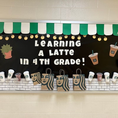 Math Coffee Shop Bulletin Board Kit, Back to School Classroom/door ...
