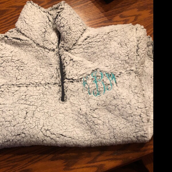 Monogram Quarter Zip, Monogrammed Sherpa Pullover, Monogram Sherpa ...