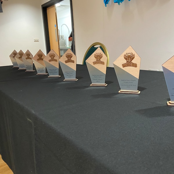 Engraved Trophy Award With Logo & Wording for Schools, Football, Dance ...