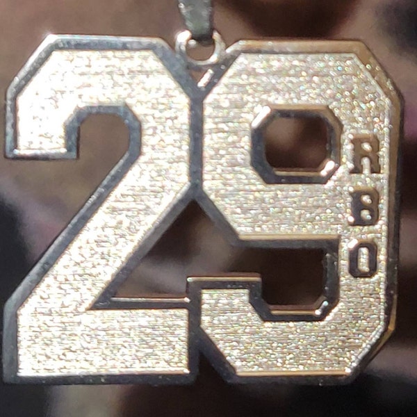 Custom Frosted Sport Number Necklace With Name|year Necklace ...