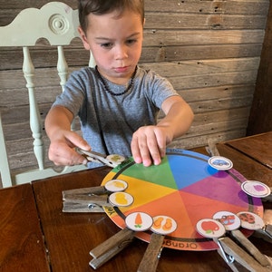 Preschool Color Matching Game Wheel, Teaching Kids Colors Activity ...