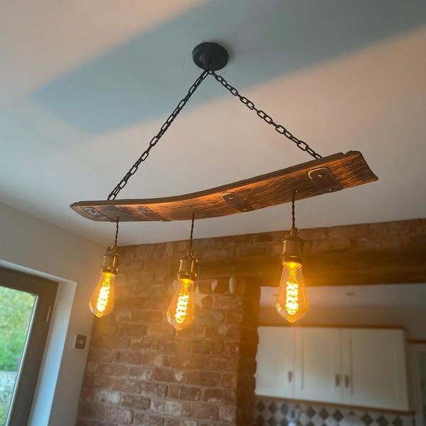 Whisky Barrel Lighting - Pendant Rustic Ceiling Lamp - Modern Decor ...