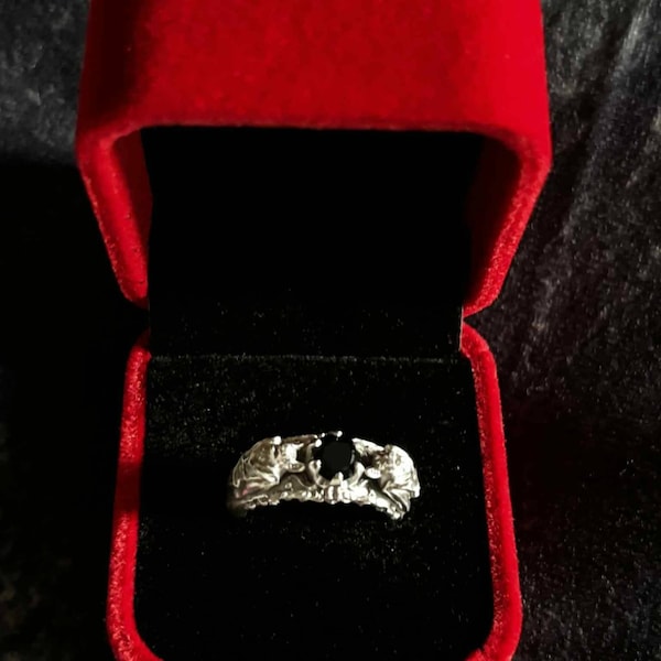 Bat Ring With Ruby Low Bezel Gothic Ring Gothic Jewelry Unisex Handmade ...