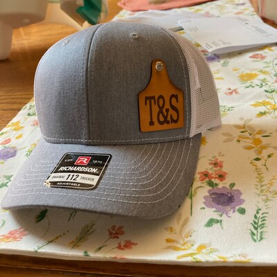 YOUR BRAND Leather Ear Tag Trucker Hat Personalized With Your Unique ...