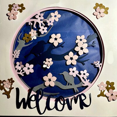 Cherry Blossom Sakura Shadow Box SVG, 3d Papercut Trees and Flowers ...