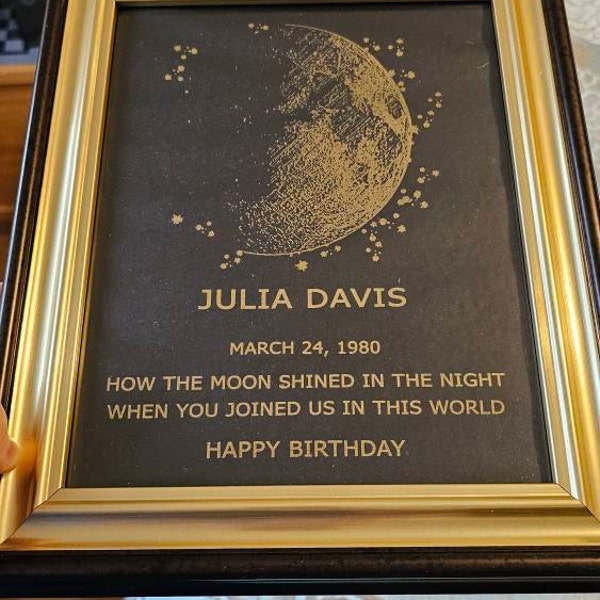 Personalized Moon Phase Birthday Gift Custom Lunar Phase New Born ...