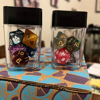 Sharp Edge Dice: Neon Green and Black With Blue Holographic Foil ...