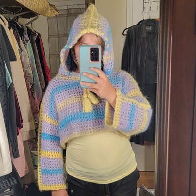 Crochet Shrug Pattern, Crochet Fishnet Top Tutorial, Y2K Crochet Top ...