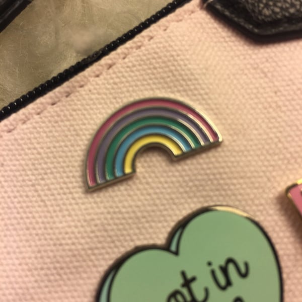 Pastel Rainbow Pin // Pastel Rainbow Enamel Pin, Pastel Enamel Pin ...