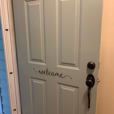 Front Door Welcome Decal, Cute Welcome Sticker Greeting for Home, House ...