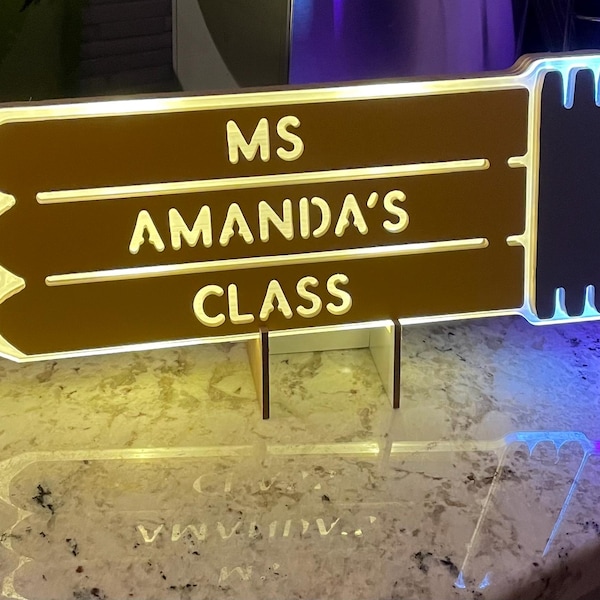 Pencil LED Sign: Teacher Classroom Decor - Etsy