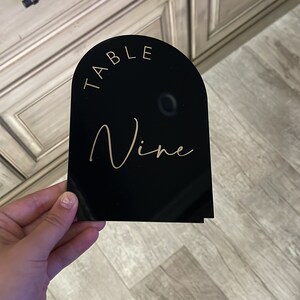 Arched Table Numbers Black Acrylic Table Numbers Table Decoration Black ...
